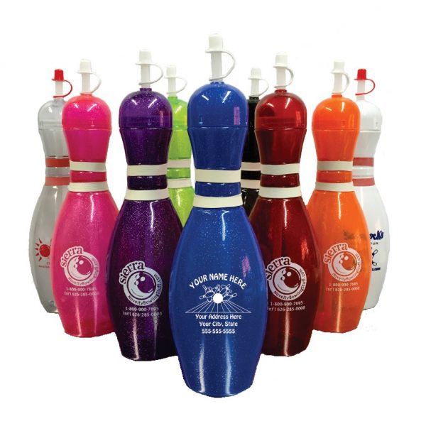 Personalized Bowling Pin Water Bottle in White | Sierra Products