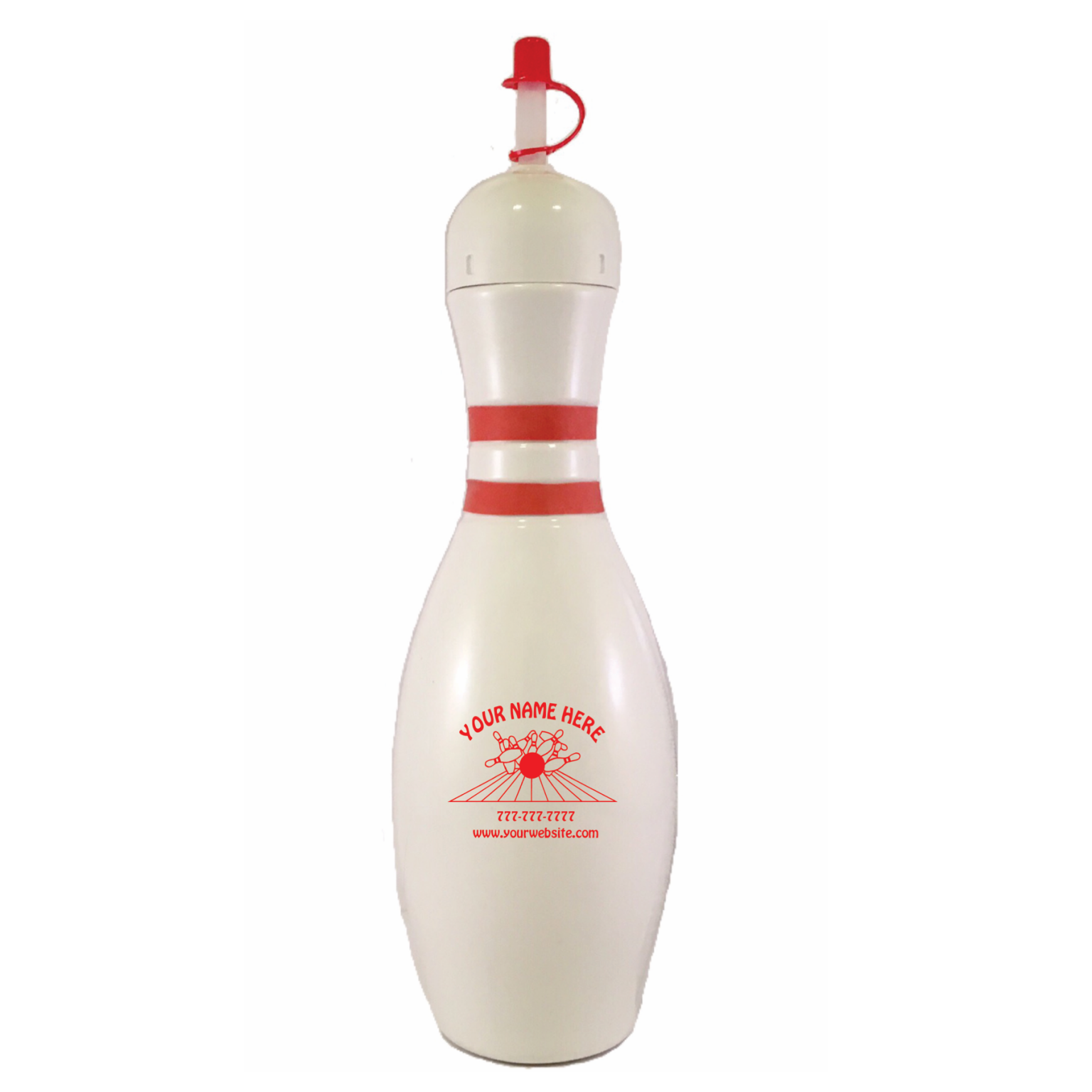 Personalized Bowling Pin Water Bottle in White | Sierra Products