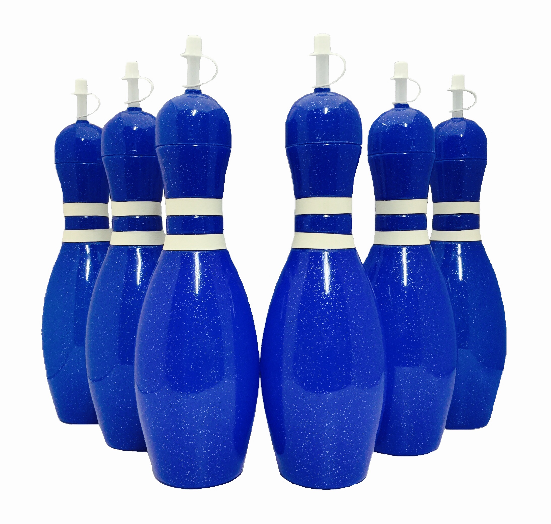Large Bowling Pin Water Bottle 6 pack Blue exclusively by Sierra Products