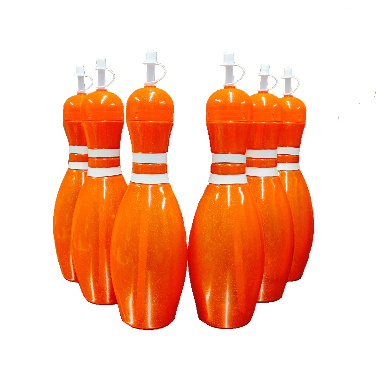 Large Bowling Pin Water Bottles 6 pack Orange by Sierra Novelty Bowling